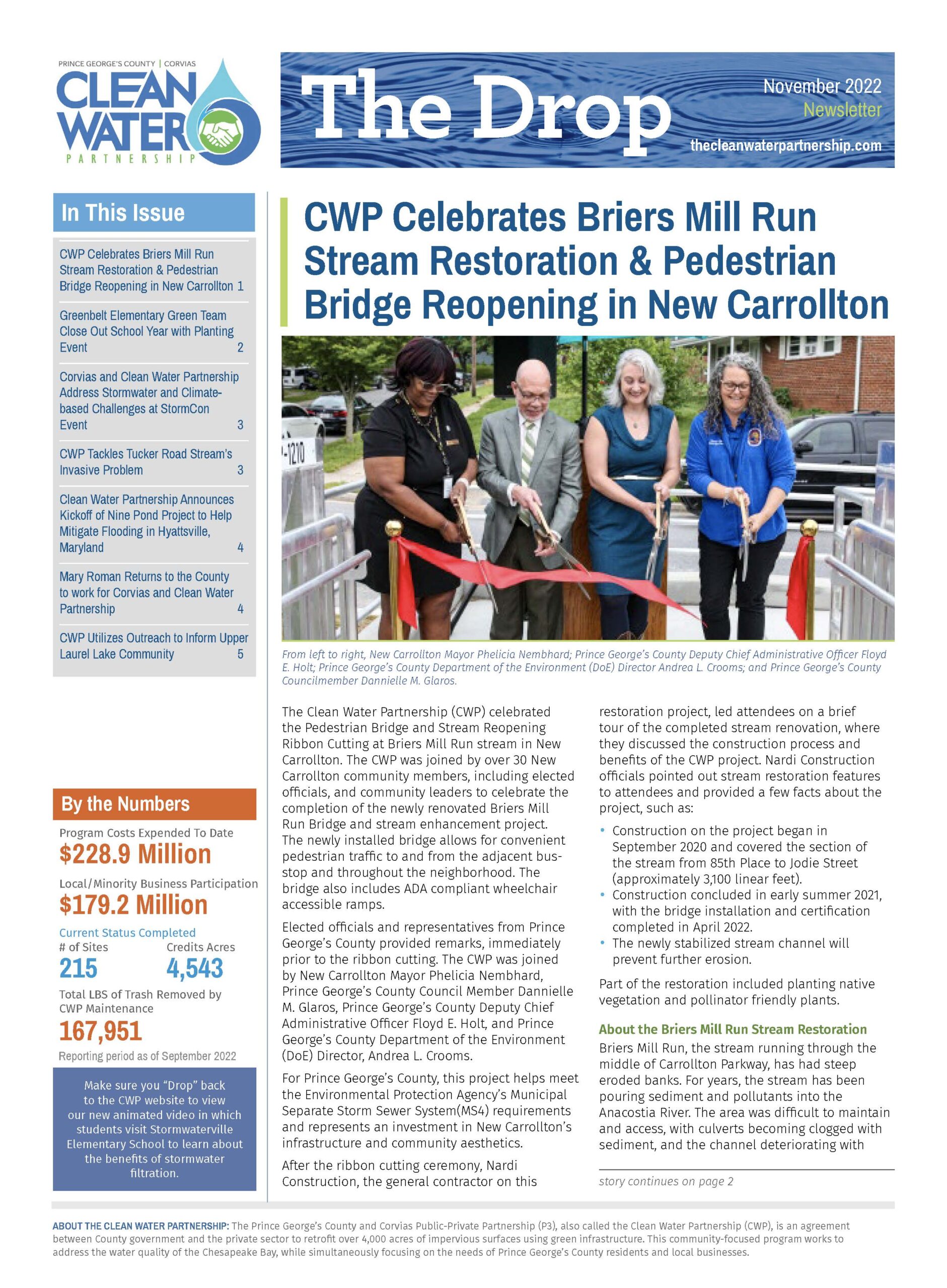 The Clean Water Partnership – Prince George's County and Corvias Solutions