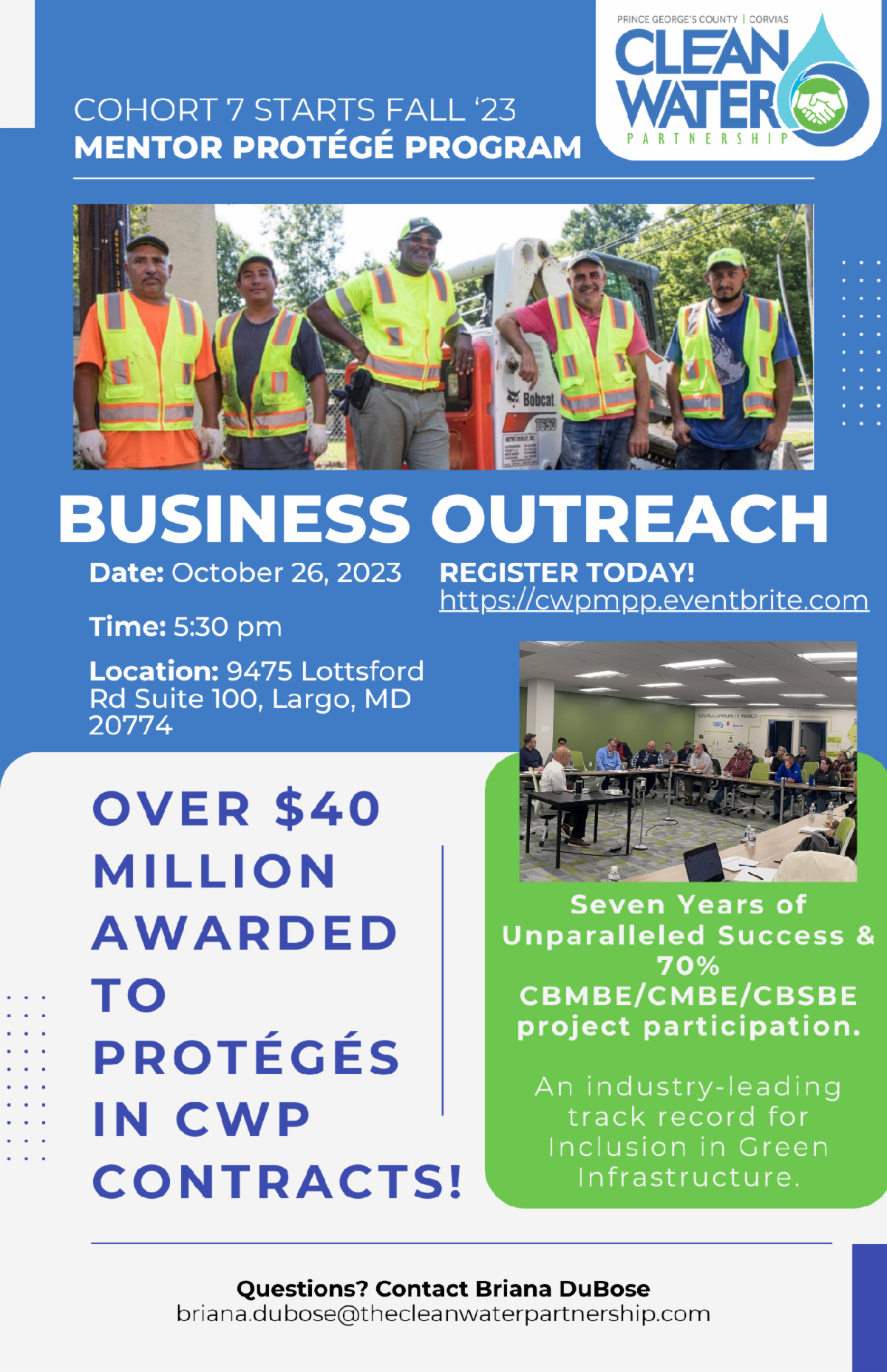 CWP Cohort 7 Mentor Protege Program Business Outreach – The Clean Water ...